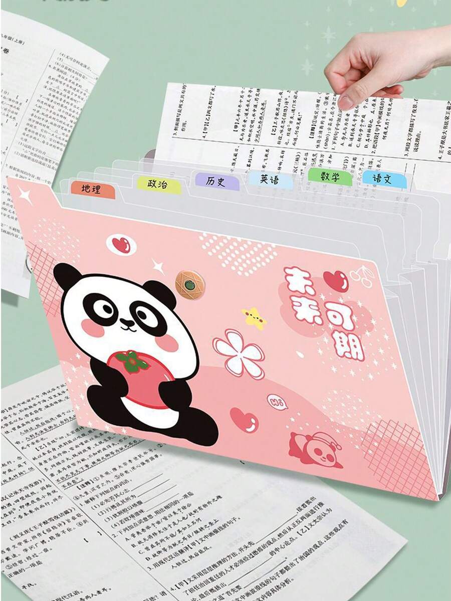 Panda File Folder, A4 File Organiser Plastic Folders With 12 Pockets ...