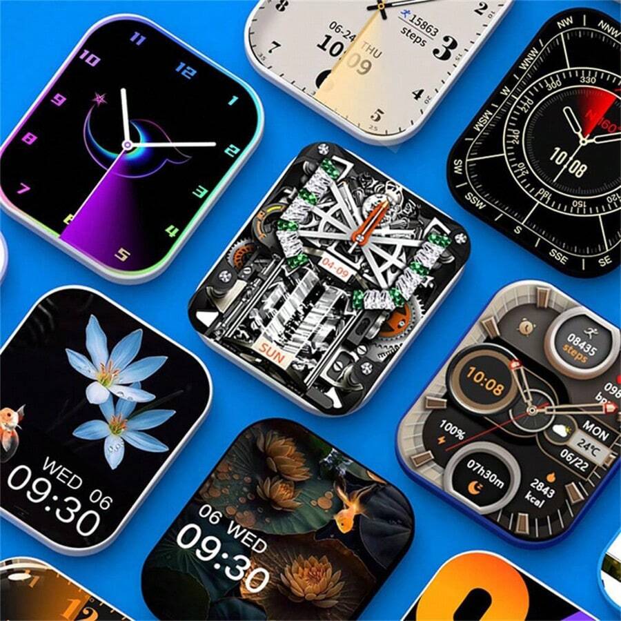 2.1-Inch Square Dial Smart Watch, Showing Date And Weather, Suitable ...