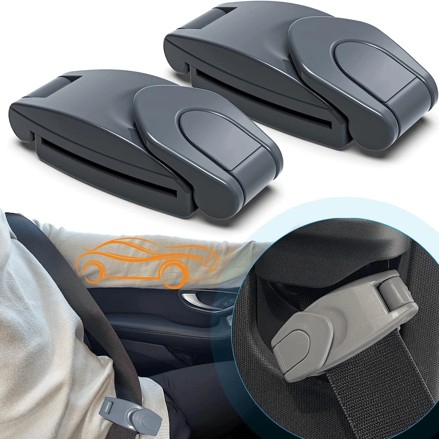 Universal Car Seat Belt Adjuster, Clip, Shoulder And Neck Protector ...