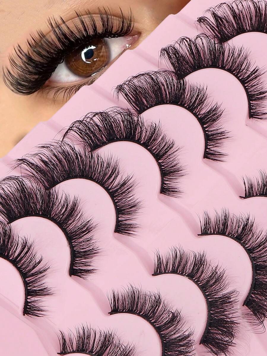 7 Pairs False Eyelashes 8-16mm D Warp Volumized Three-Dimensional ...