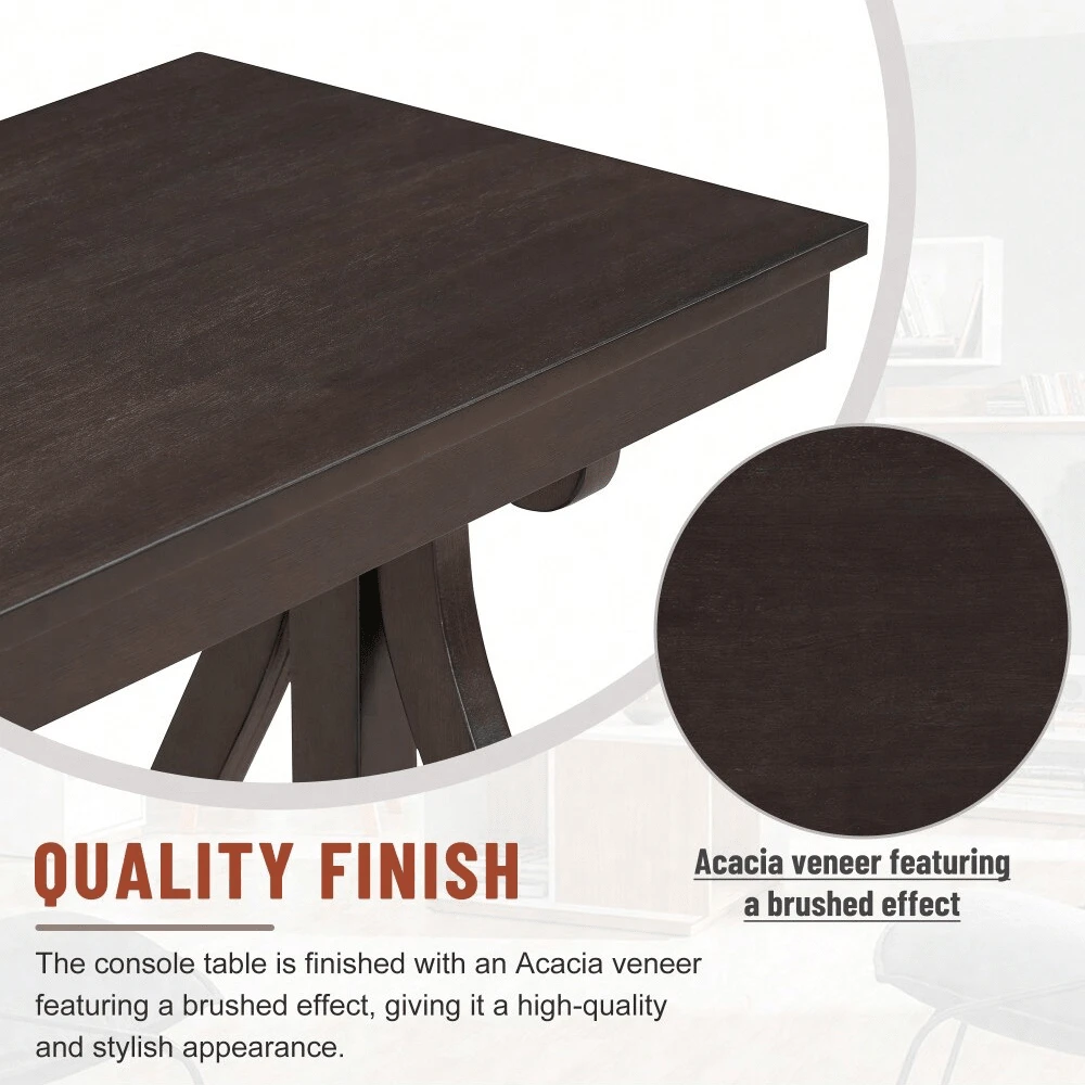 TREXM 48-Inch Rustic Vintage Console Table --- Farmhouse Style Entryway Table With Open Shelf ...