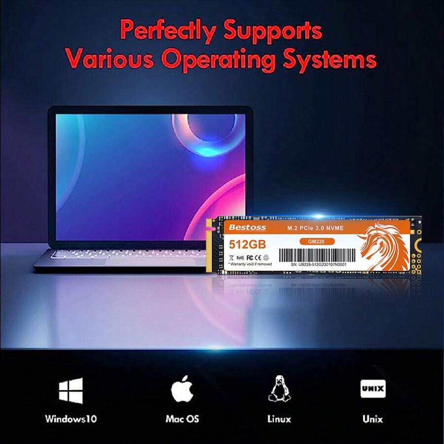 Bestoss Nvme M2 Ssd 128GB 256GB 512GB 1TB Notebook SSD NVMe PCIe M.2 ...