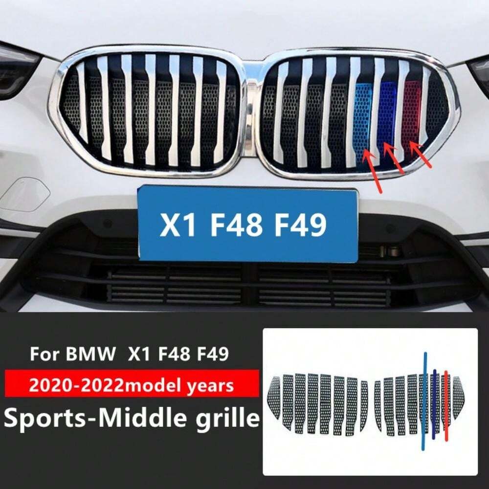 Chrome Diamonds Style Upper Grilles For BMW X1 F48 LCI 2020-2022 Carbon ...