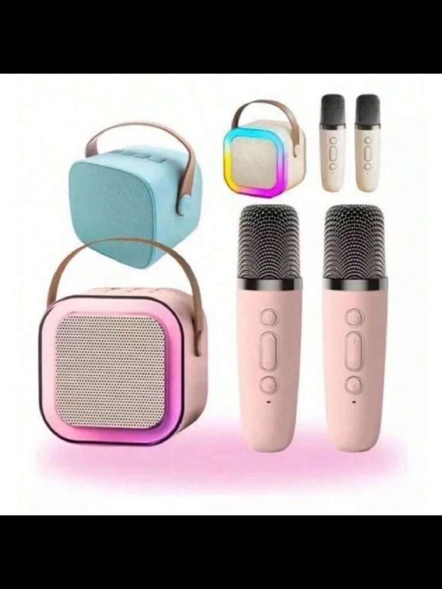 Bluetooth Karaoke Sound Box With Wireless Microphone Voice Changer K12 ...