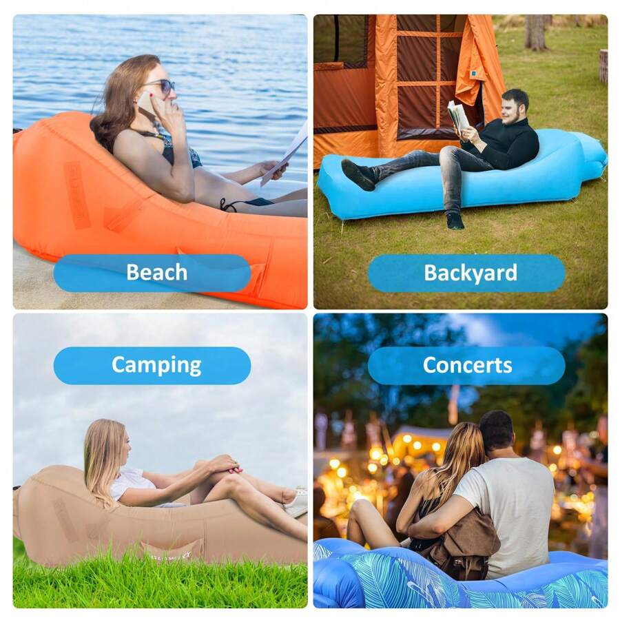Inflatable Lounger Air Sofa With Unique Sun-Shade Design, Inflatable ...