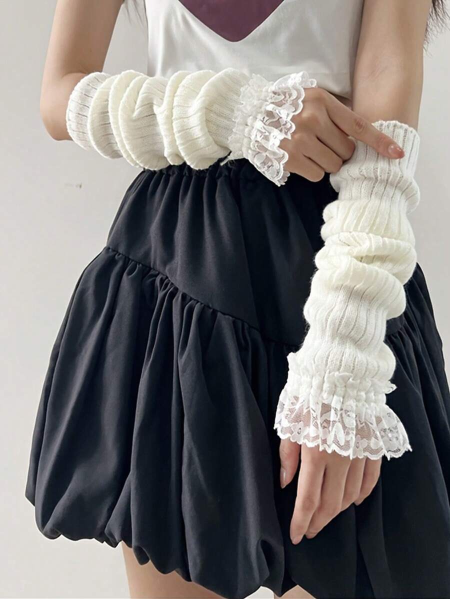 Knit Personality Spice Sleeves Fall/Winter Sweet Cool Girly Gloves ...