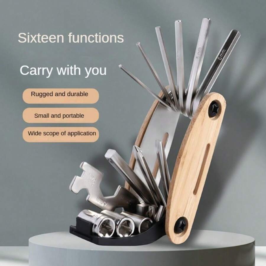 16 In 1 Bicycle Tools Suit MTB Multi Portable Torque Wrench Bike Tools ...