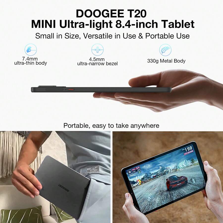 DOOGEE T20 Mini Tablet,8 Inch Android 13 Tablets Octa Core 9GB(4+5GB) + 128GB ROM Expand 1TB ...
