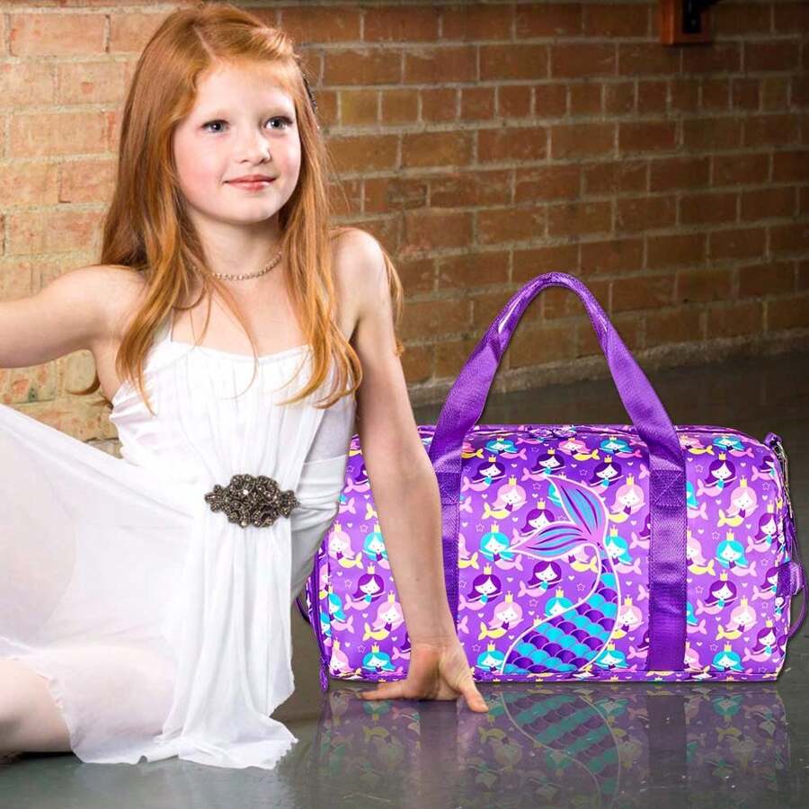 Dance Ballet Bags For Girls, Kids Duffle Gym Bag Travel With Shoe ...