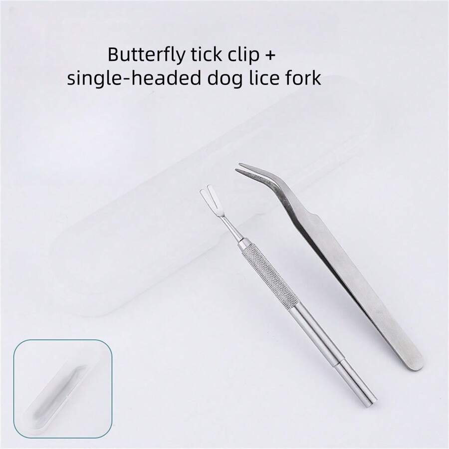 1pc/2pcs Stainless Steel Pet Tick Pliers, Pet Dog Tick Removal Tool ...