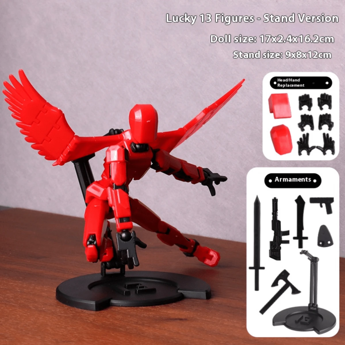 Large Size Robot Figurine With Wings, Posable Articulated Action Figure ...