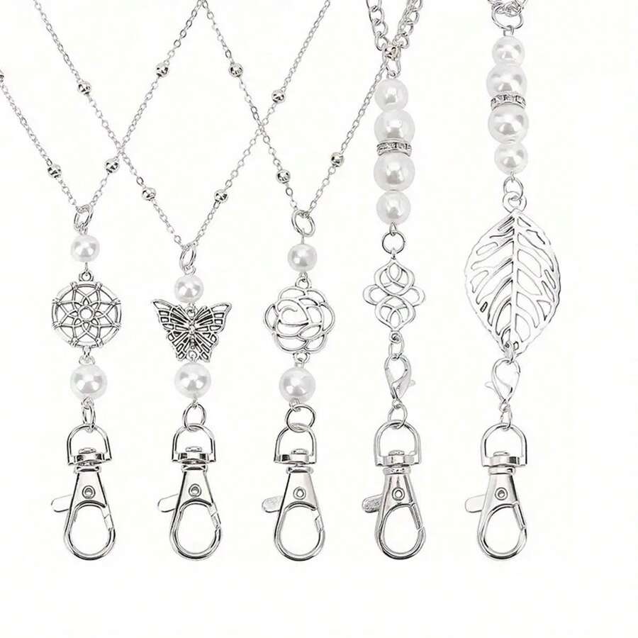 1pc Alloy Badge Reel With Chains For ID Card Holder, Lanyard Neck Strap ...