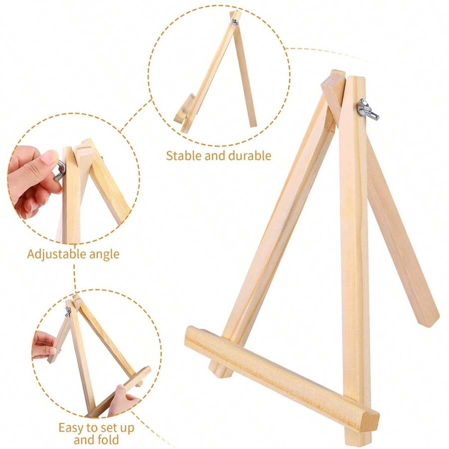 Wooden Easel Foldable A-Shaped Frame Wood Easel Adjustable Table Easel ...