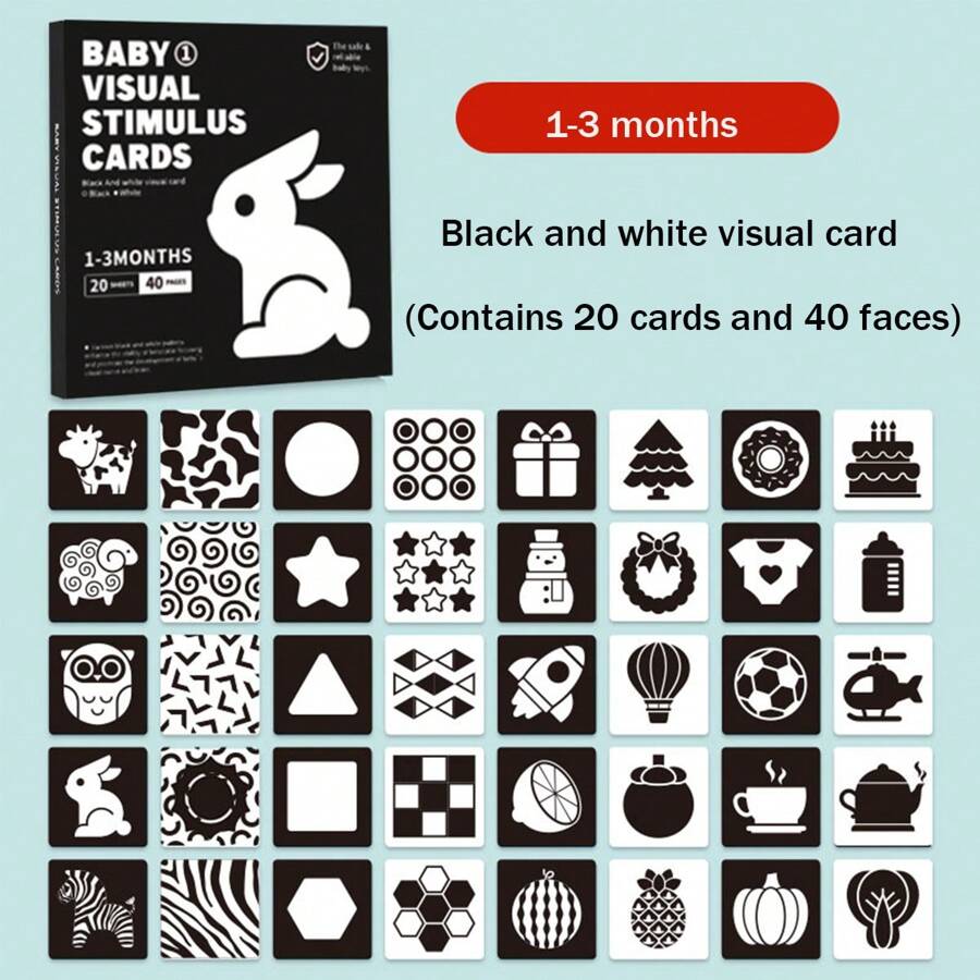 Newborn Infant Black And White Cards, Children's Early Education ...