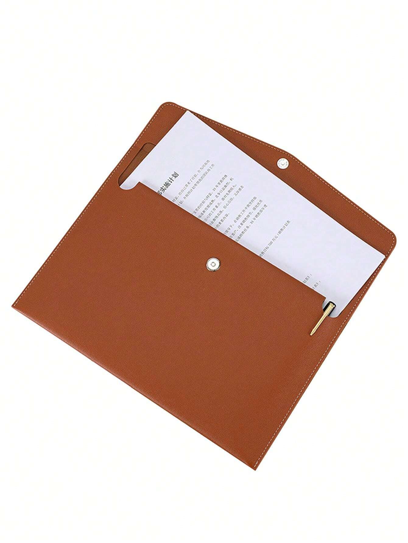 Multifunctional PU Leather Waterproof Thick File Folder Bag, A4 Large ...