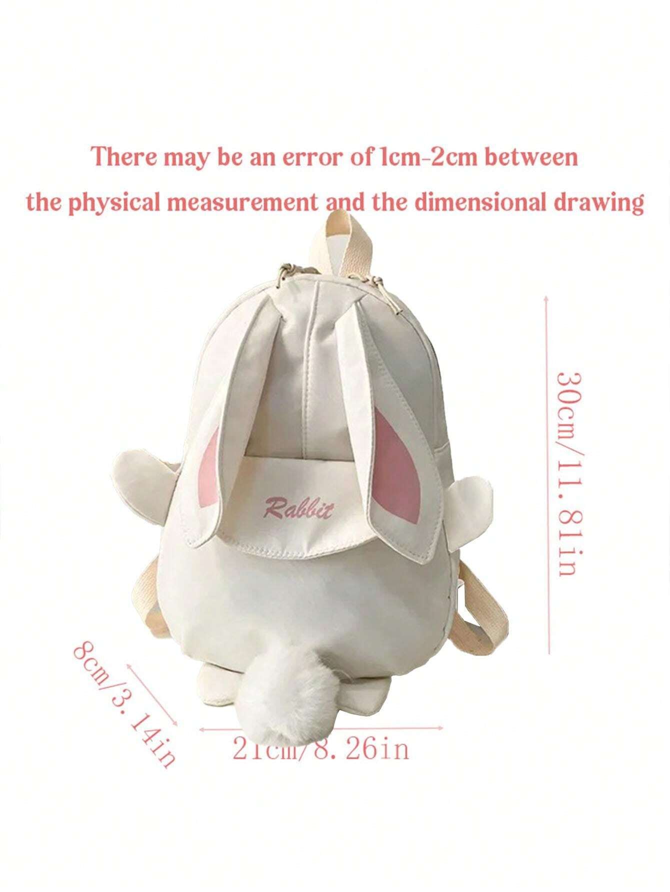 Personalised Kawaii Bunny Backpack For Girls With Cute Rabbit Ears And ...