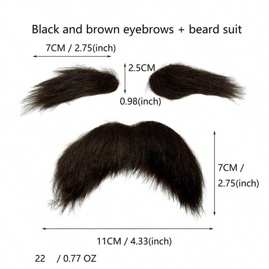 1 Set Festival Party Mustache Costume Accessories, Self-Adhesive Fake ...