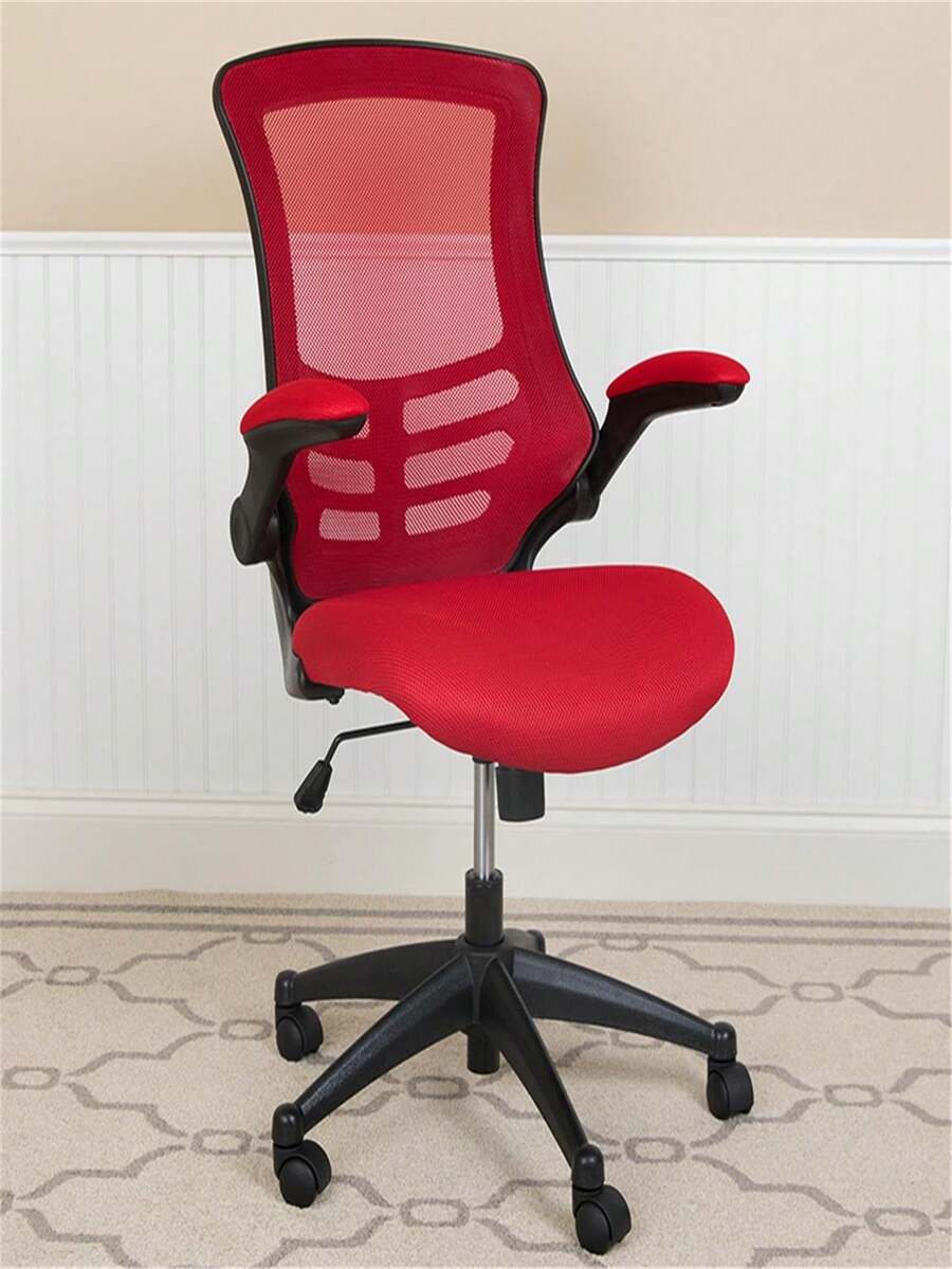 Flash Furniture BL-X-5M-RED-GG Mid Back Red Mesh Swivel Ergonomic Task ...
