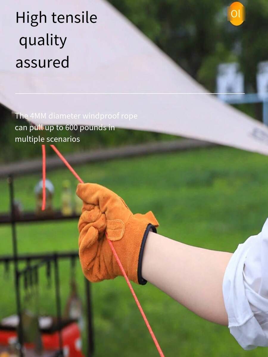 Outdoor 4mm Tent Windproof Rope Thick Canopy Rope Fixed Pull Rope ...