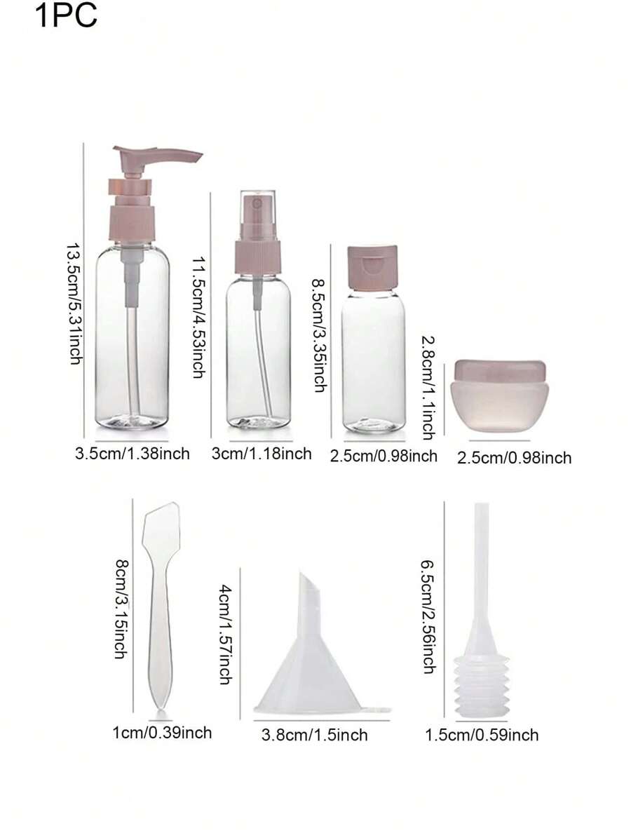 Juego de botellas recargables para viaje, atomizador, loción, champú, gel de ducha, tubos ...