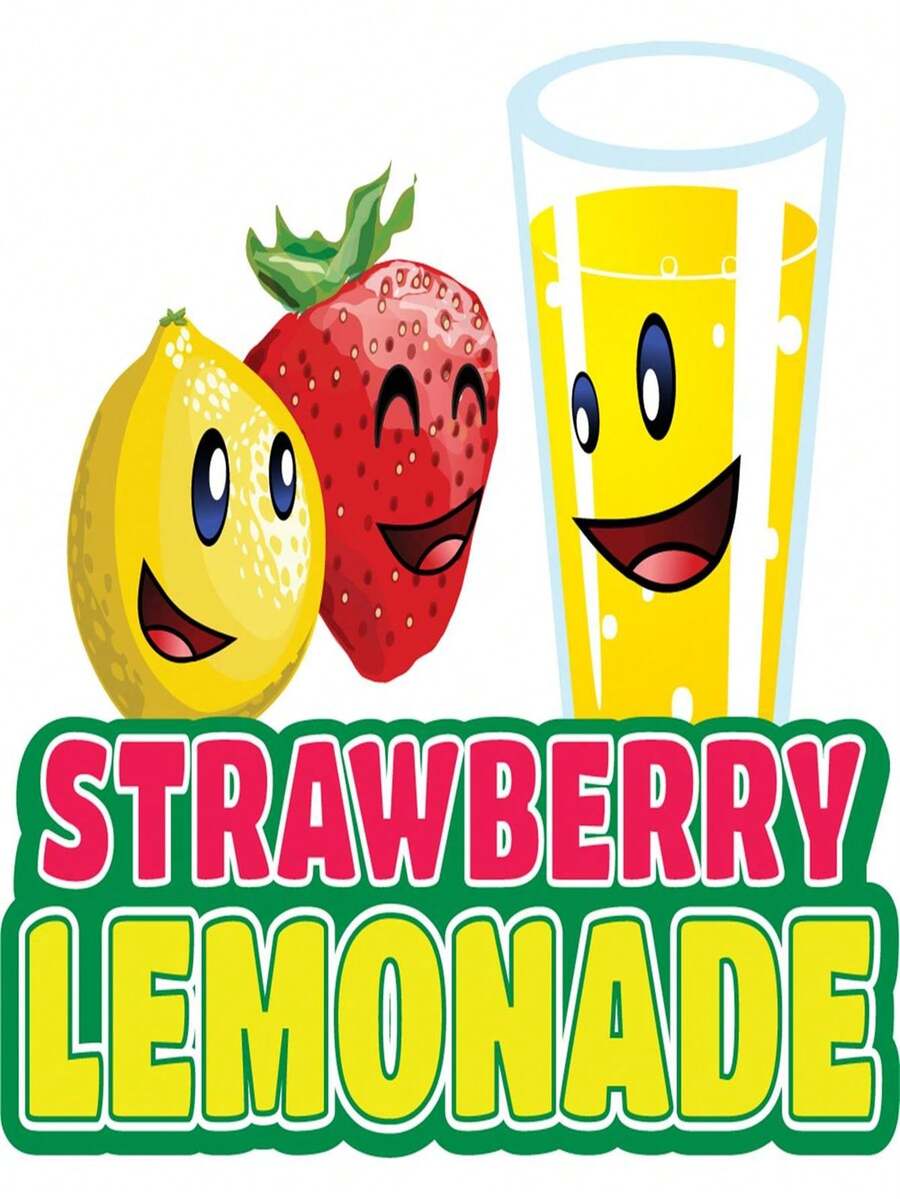SignMission 12 In. Strawberry Lemonade Concession Decal Sign With Cart ...
