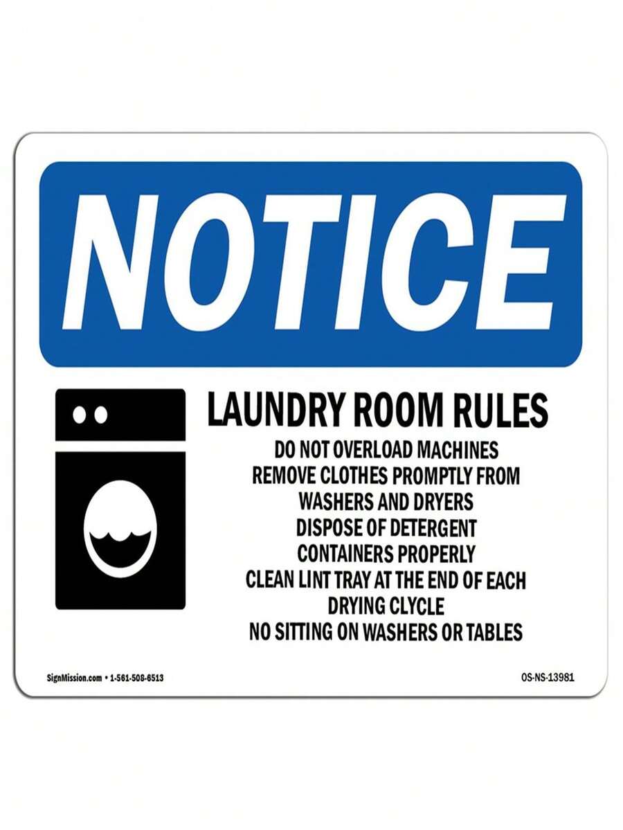 Unbeatablesale SignMission Notice Laundry Room Rules Do Not Overload ...