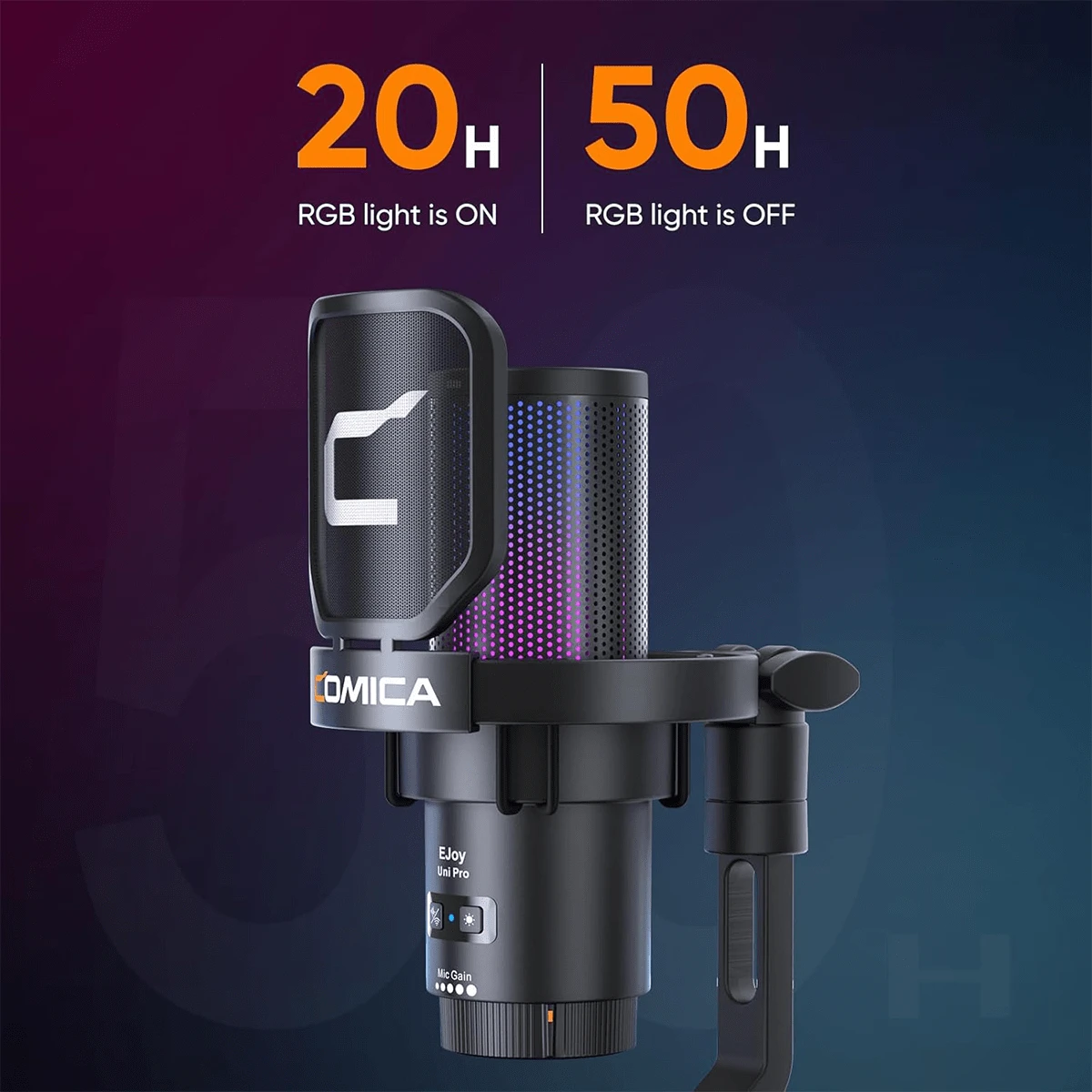 COMICA Comica USB Gaming RGB Condenser Desktop Microphone EJoy Uni PRO ...