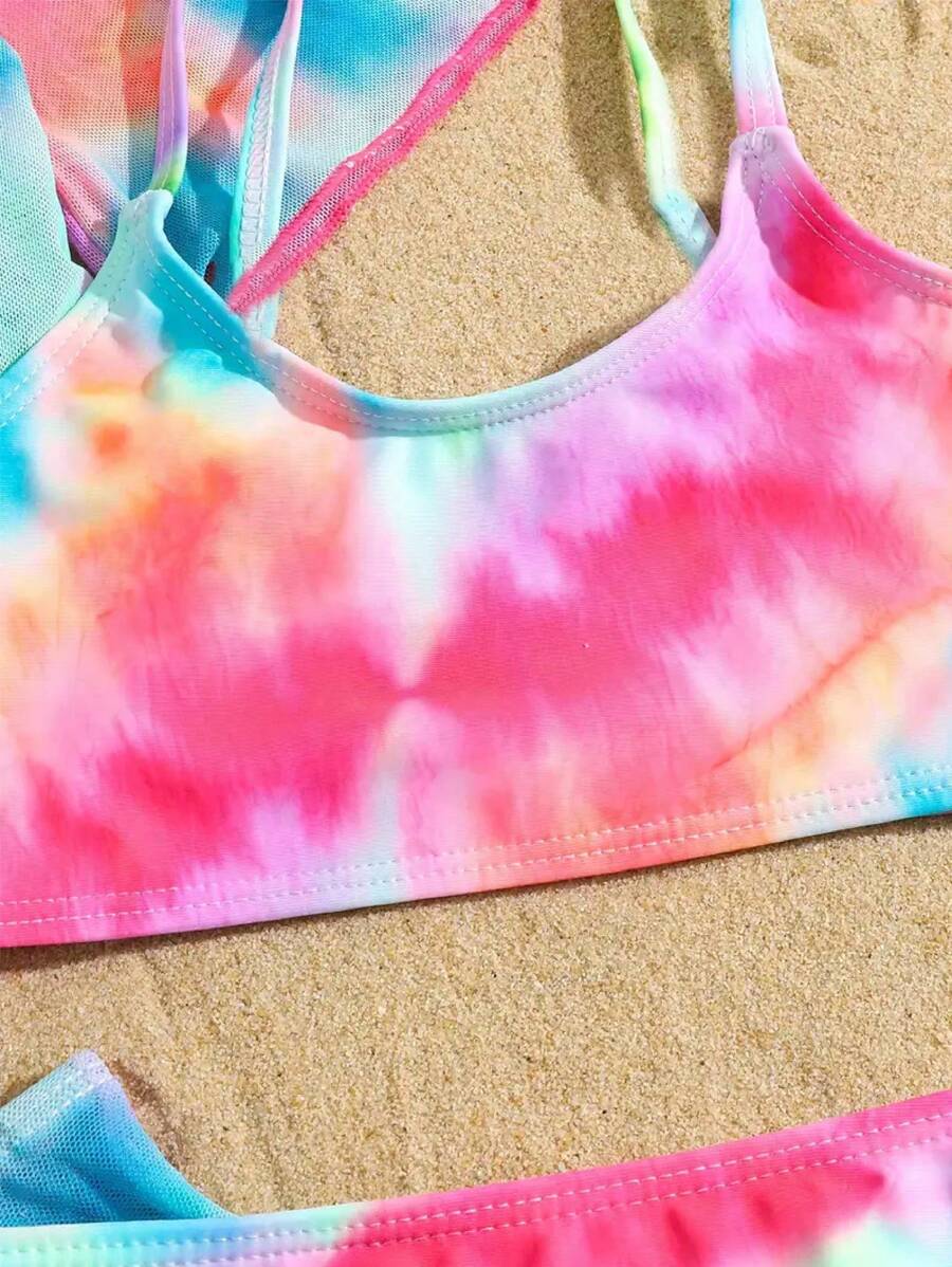 Summer Tween Girl Leisure Beach Resort Bathing Suit Four-Piece Suit | SHEIN