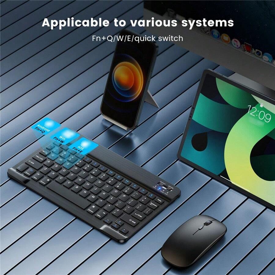 Ultra-Thin Wireless Keyboard And Mouse Combination For IPad, Tablet ...