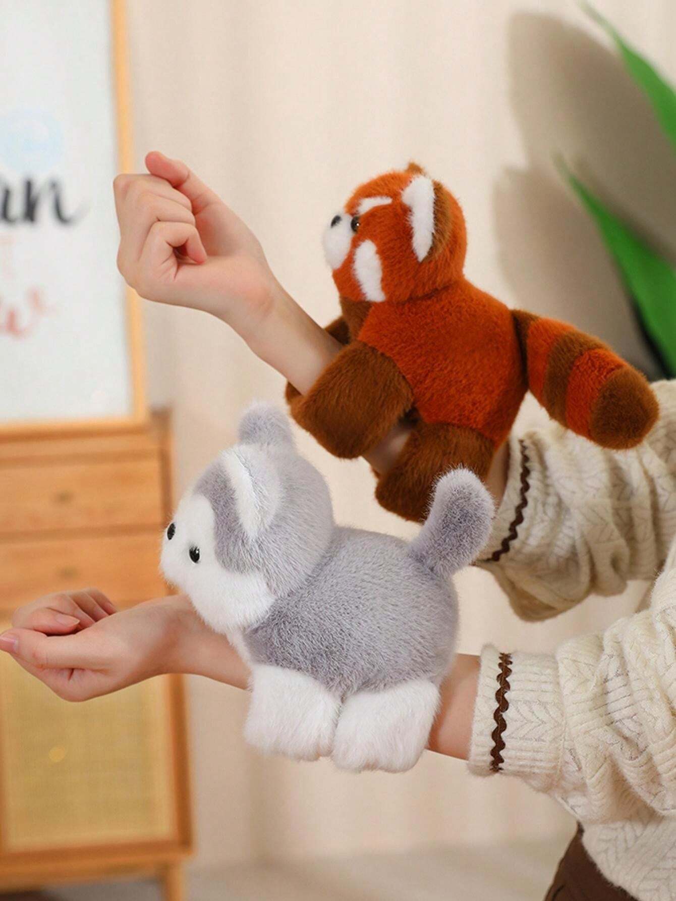 Creative Stuffed Animals Raccoon Fox Husky Cat Monkey Papa Circle Toy ...