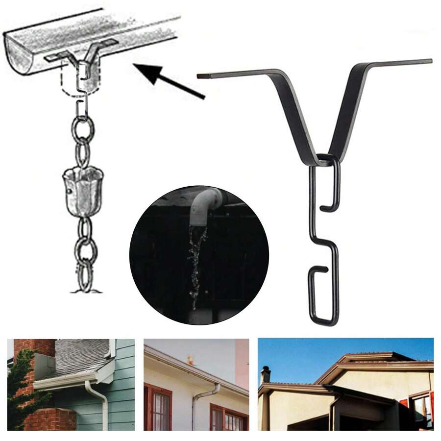 1pc Rain Chain Hook Suitable For Drainage Gutter Downspout Outlet V ...