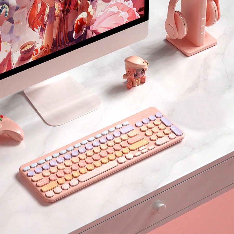 JOMAA 2.4G Wireless Silent Ergonomic Keyboard, High Aesthetic Design ...