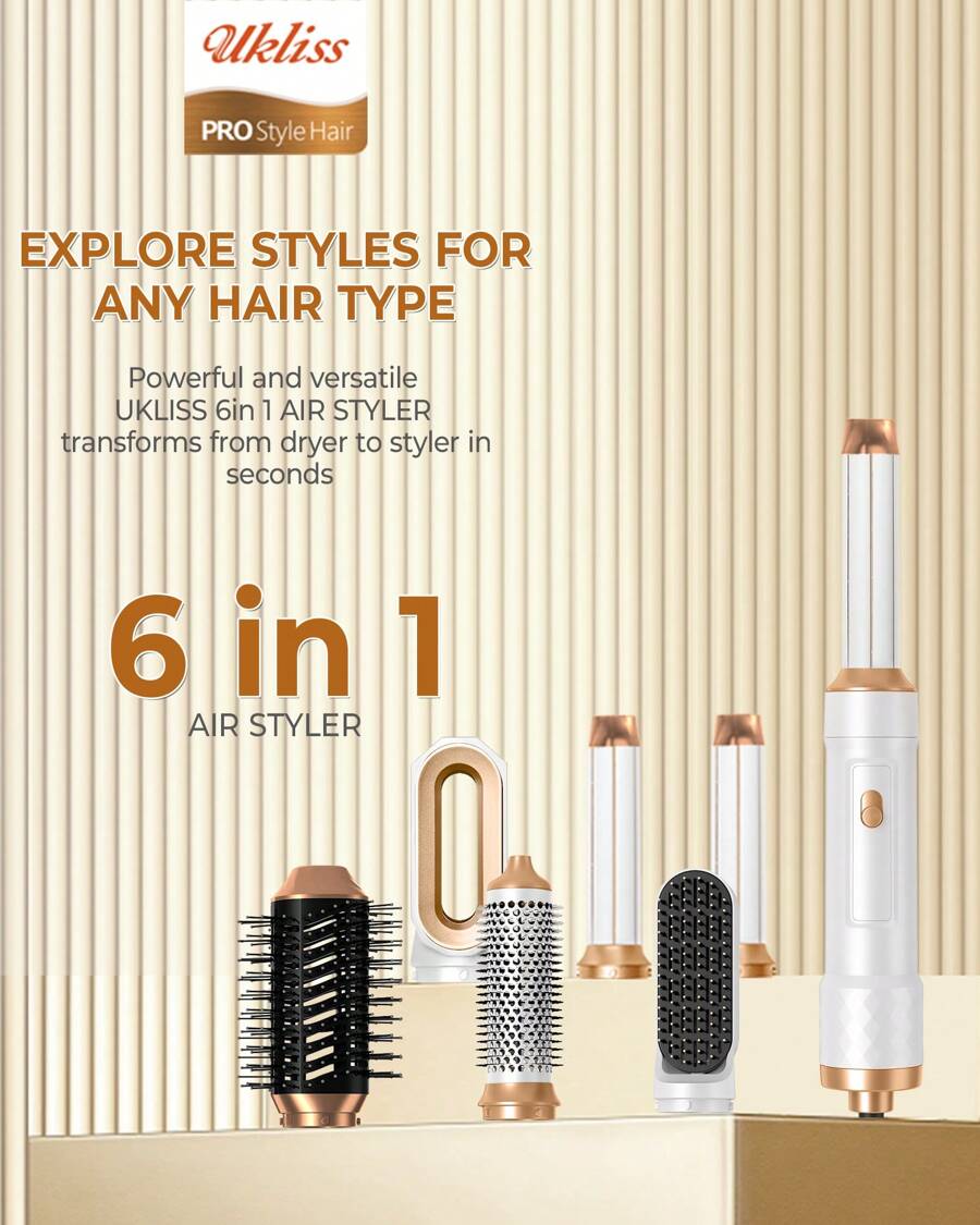 UKLISS 6 In 1 Hair Dryer Brush, Multifunction Hair Blow Brush Hot Air ... UKLISS 6 In 1 Hair Dryer Brush, Multifunction Hair Blow Brush Hot Air ...