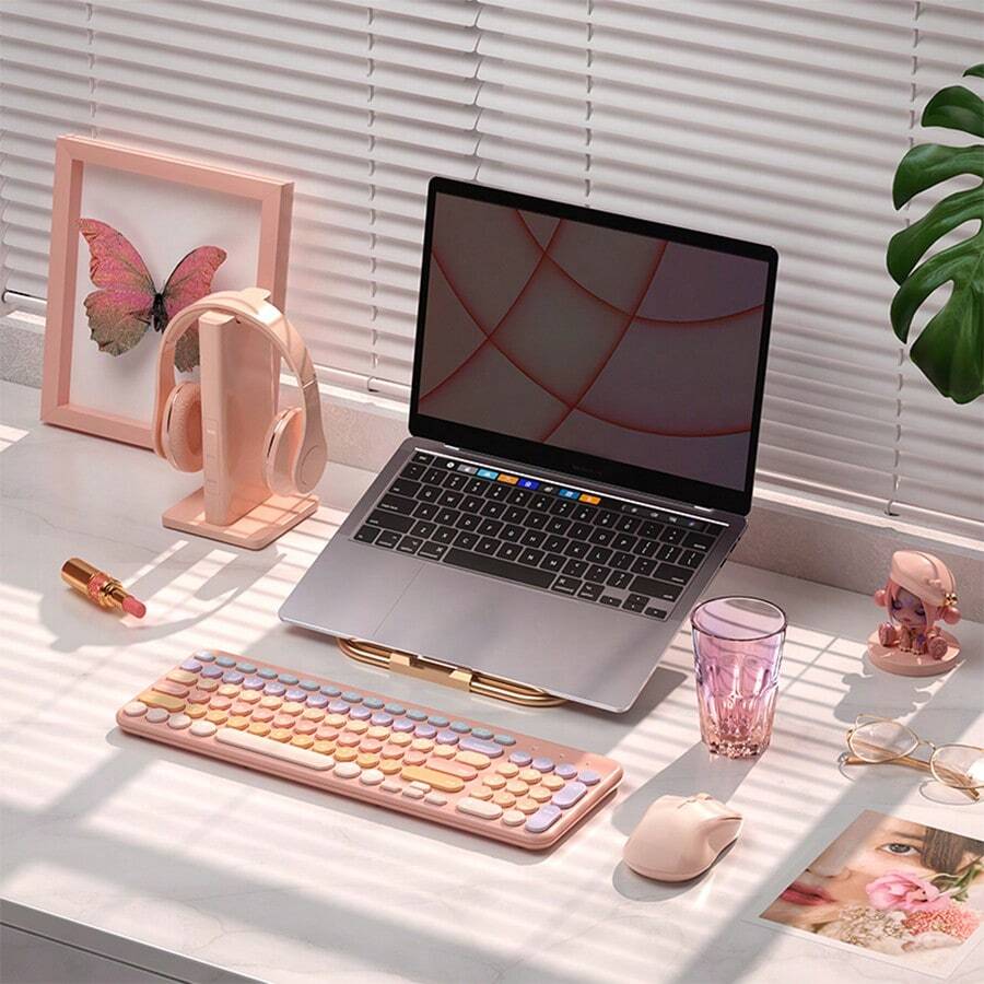 JOMAA 2.4G Wireless Silent Ergonomic Keyboard, High Aesthetic Design ...