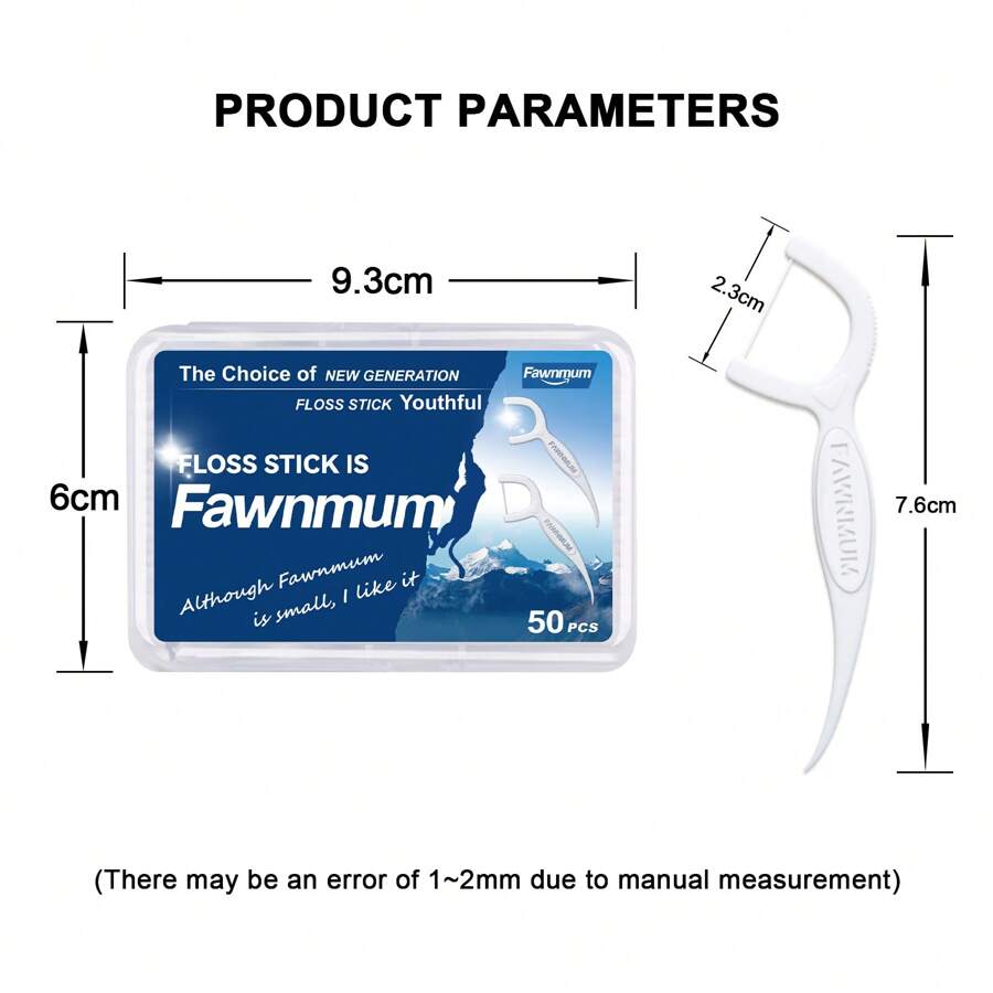 Fawnmum 50Pcs Gentle Line Dental Floss Pciks Ultra Fine Smooth Floss ...