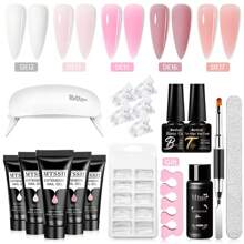 18PCS/Set 20ml Poly Gel Nail Full Set Kit Builder Gel For Nails With 6W ...