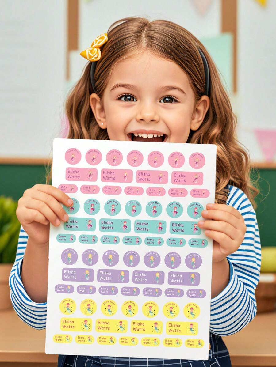 1pc Custom Kids Name Sticker, Custom Text Label, Custom Children ...