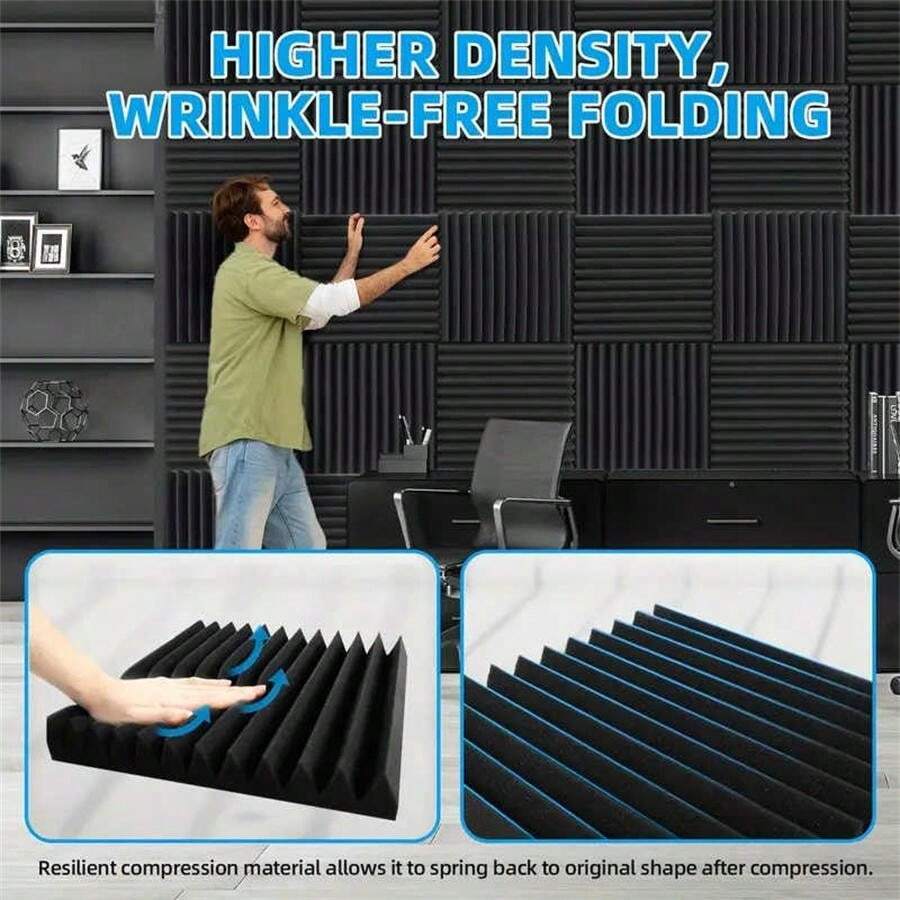 12pcs 30 X 30 X 2.5cm High Density Flame Retardant Triangular Groove ...