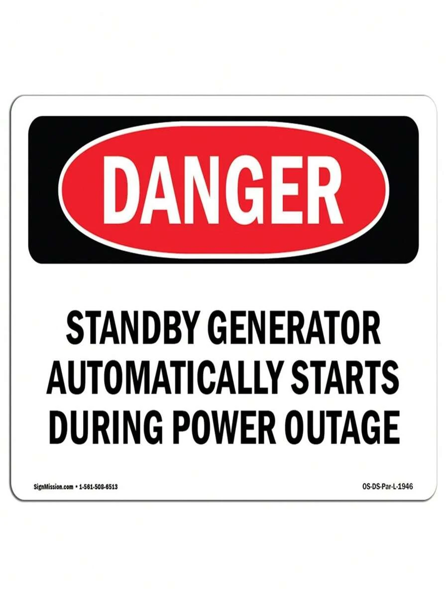 Unbeatablesale SignMission Danger Standby Generator Automatically ...