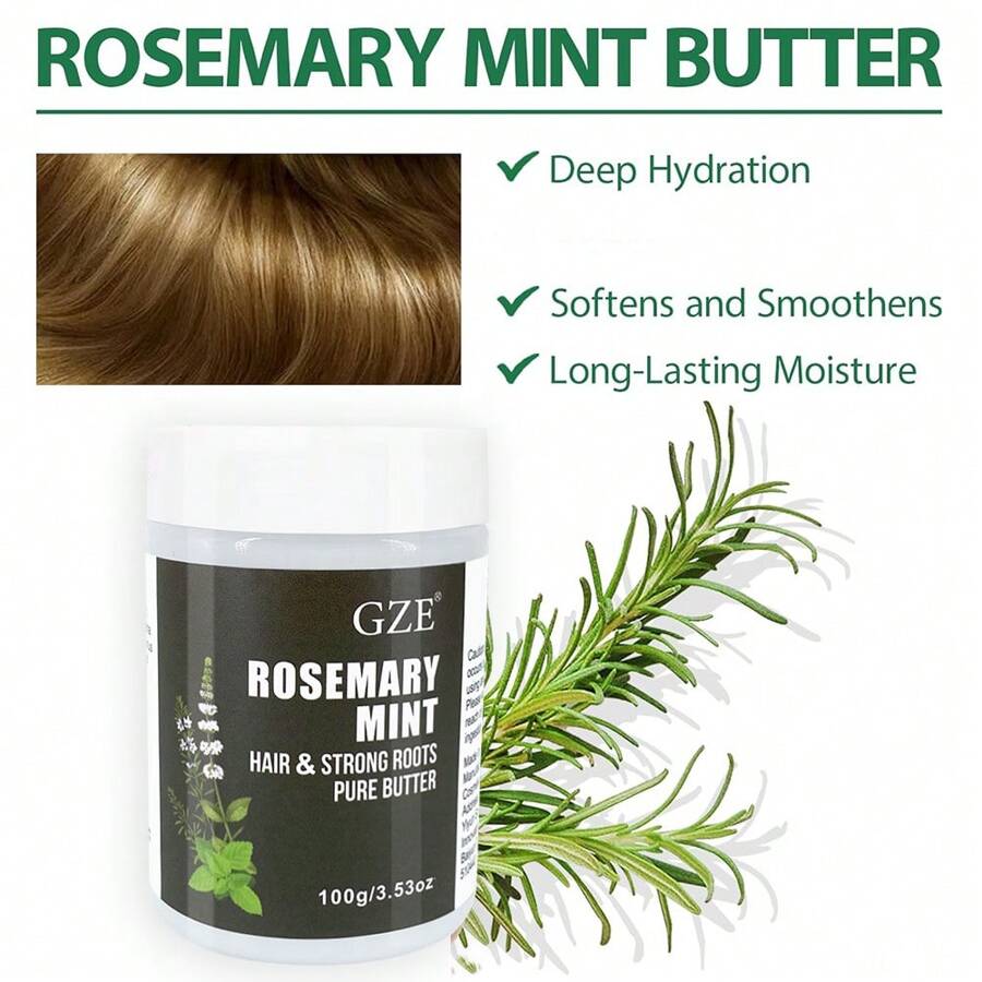 GZE Rosemary Mint Hair & Strong Roots Butter - Natural Hair Thickens ...