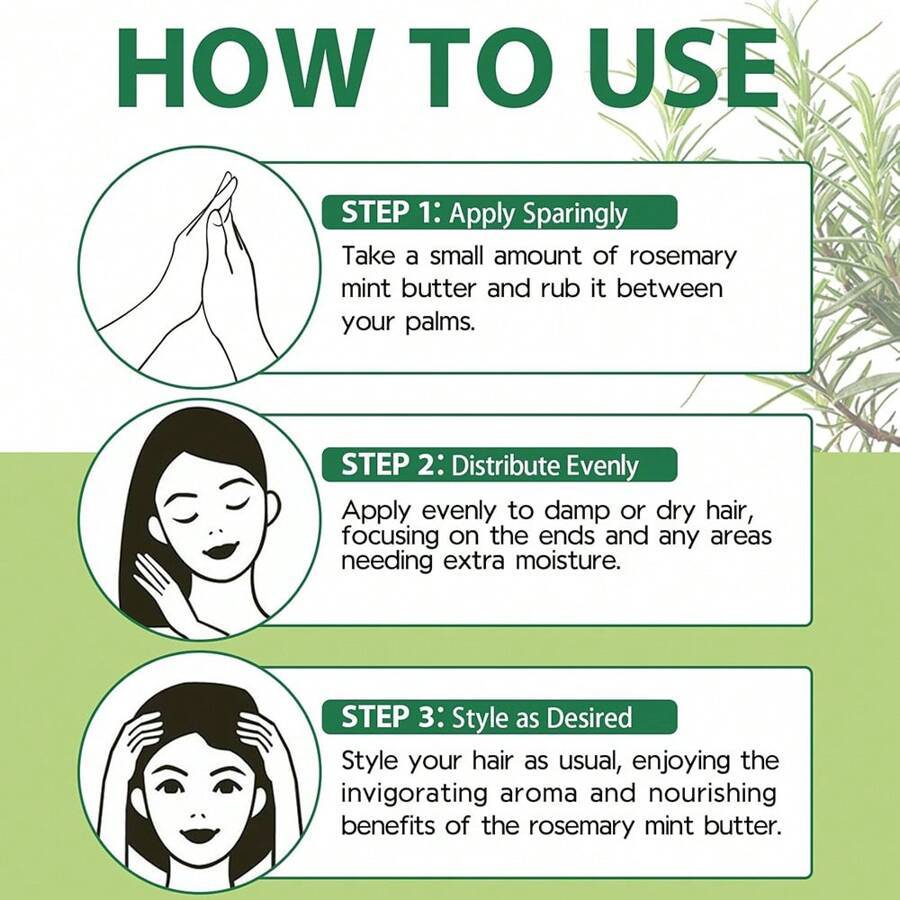 GZE Rosemary Mint Hair & Strong Roots Butter - Natural Hair Thickens ...