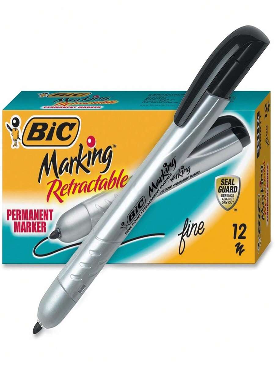 Bic BICPMR11BK Retractable Permanent Markers - Black | SHEIN USA
