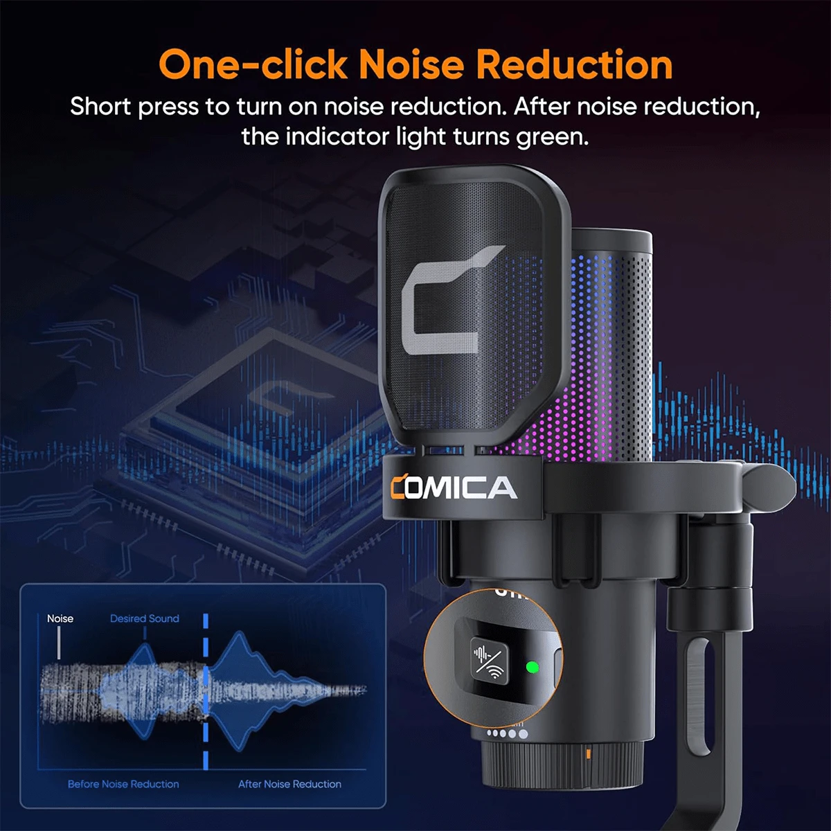 COMICA Comica USB Gaming RGB Condenser Desktop Microphone EJoy Uni PRO ...