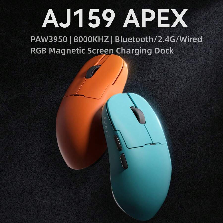 FREEWOLF ATTACK SHARK X AJAZZ AJ159 APEX PAW3950 Modo triplo BT/2.4Ghz/Type-C Mouse para jogos ...