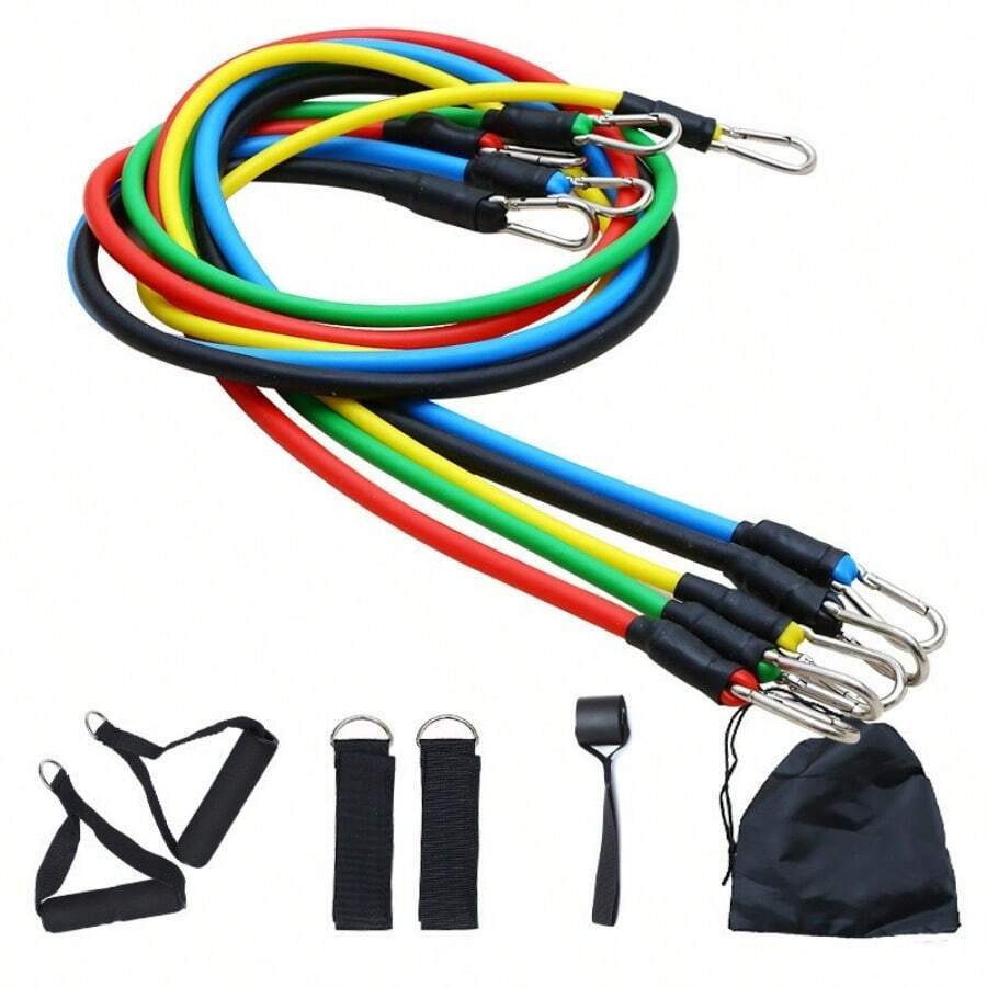 Juego de 11 piezas de bandas de resistencia premium - Bandas de ejercicio de tela TPE ...