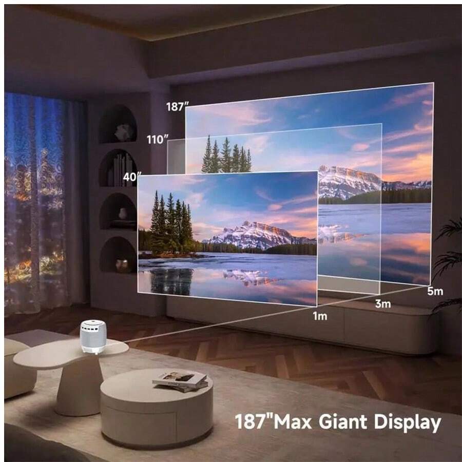 1080P Portable Projector, LED Projector Home Outdoor Theater 4K Micro ...