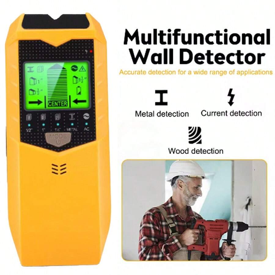 5-In-1 LCD Electronic Stud Detector, Scans For Wood, Current, Metal, AC ...