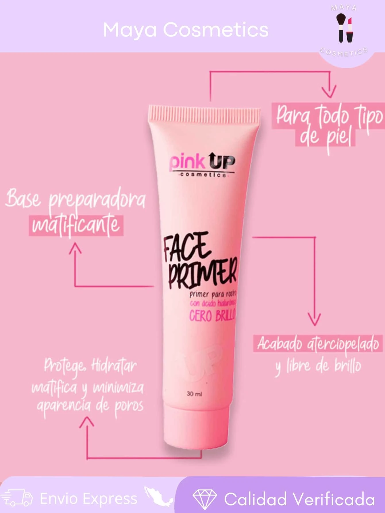 PINK UP, FACE PRIMER, Face Primer, Mattifying With Hyaluronic Acid ...
