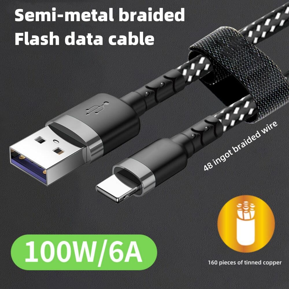 Cable USB tipo C 6A PD 100W para carga superrápida, cable de datos USB C compatible con Huawei ...