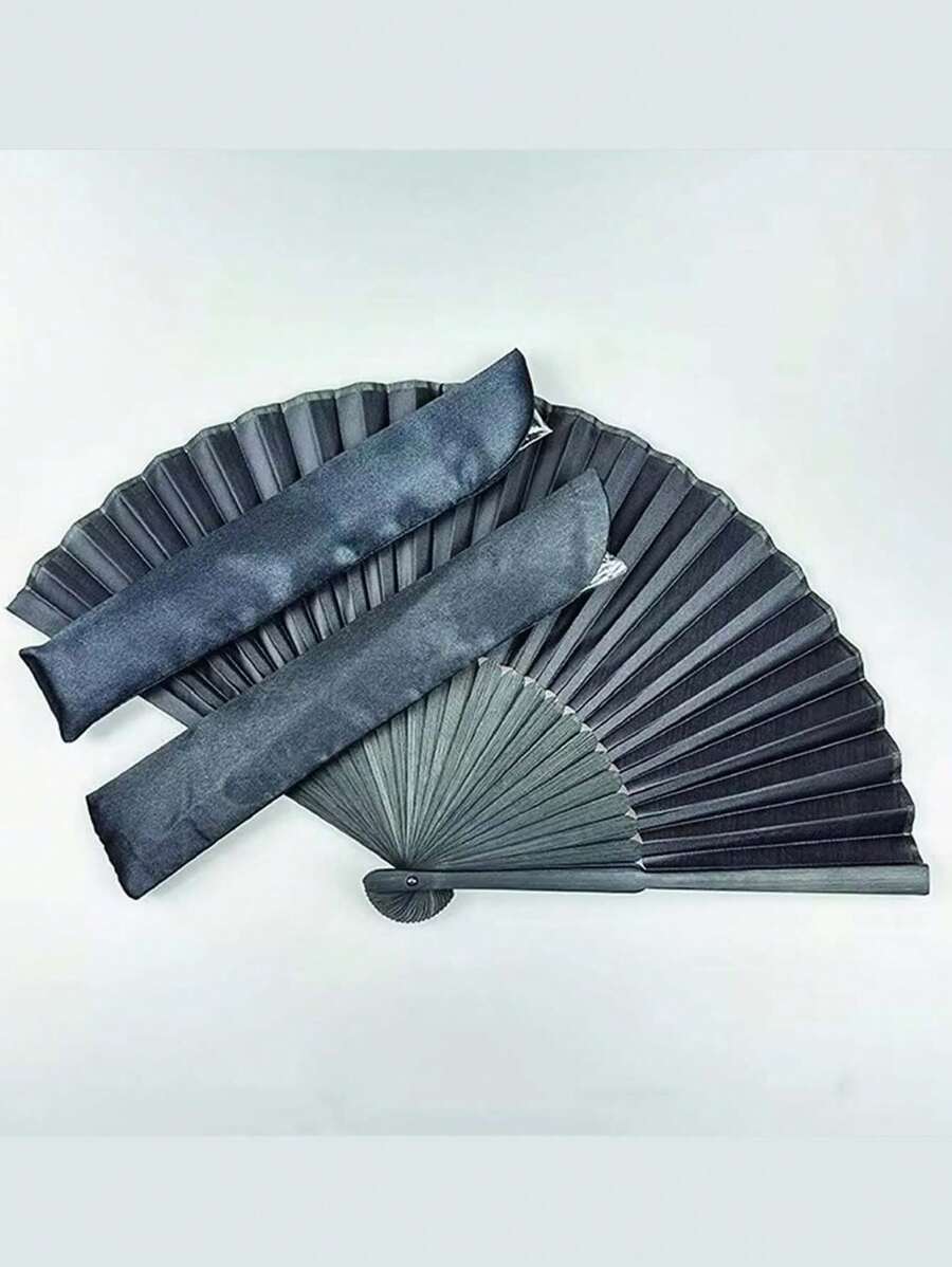 Chinese Style Black Vintage Hand Fan Folding Fans Dance Wedding Party ...